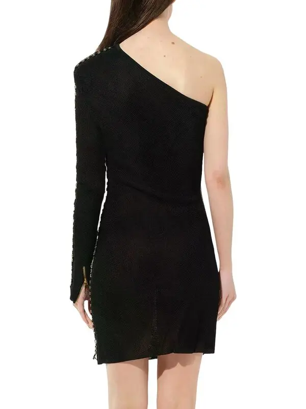 Balmain One-shoulder Slim Dress - Black