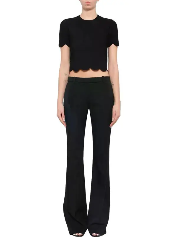 Alexander McQueen Scalloped Hem Top - Black