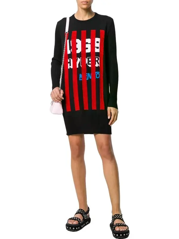 Kenzo Hyper Print Knitted Dress - Black
