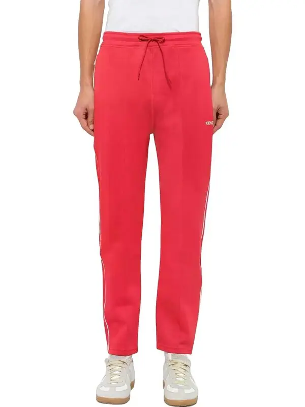 Kenzo Logo Print Cotton Blend Sweat Pants - Red