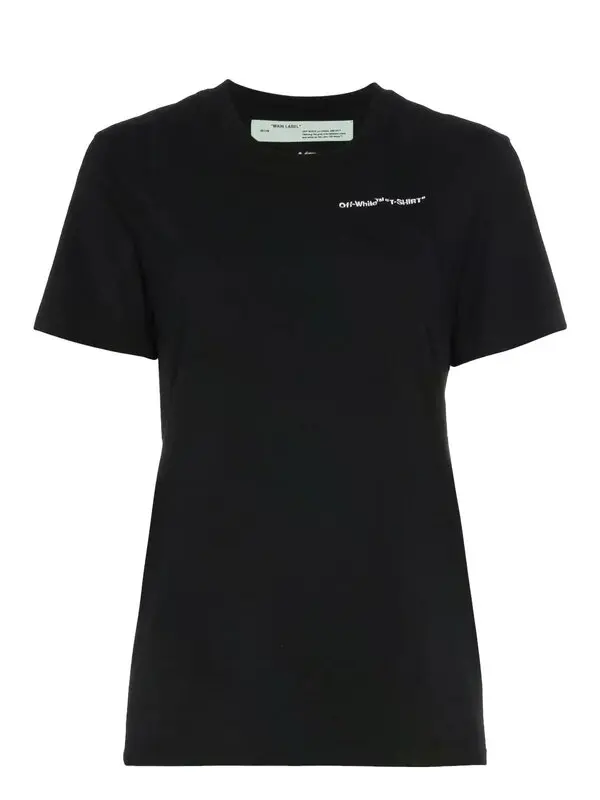 Off-White Logo Embroidered T-shirt - Black