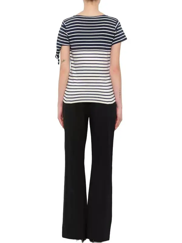 JW Anderson Striped Knot Detail T-shirt - Blue