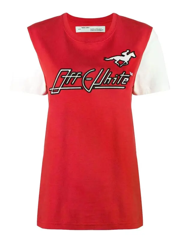 Off-White Embroidered Logo T-shirt - Red