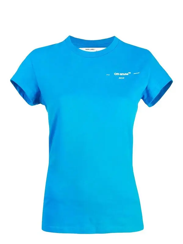 Off-White Logo Crest Cotton Jersey T-shirt - Blue