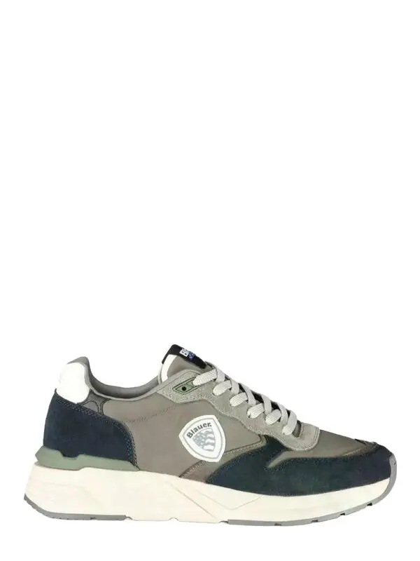 BLAUER. Colour-block Leather Sneakers - Grey