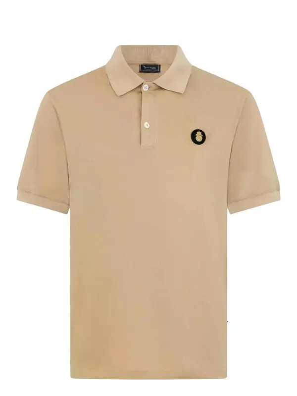 BILLIONAIRE Logo-patch Polo Shirt - Neutrals