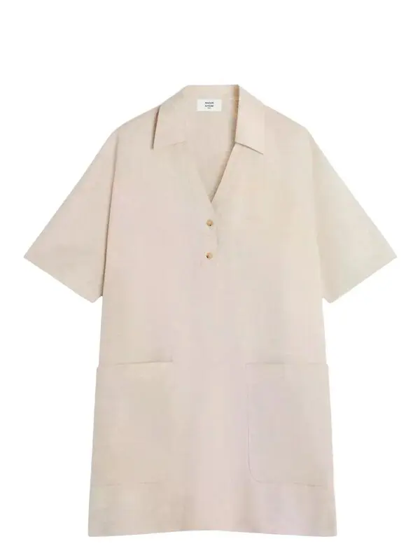 Maison Kitsuné Mini Dress With Pocket Detail - Neutrals