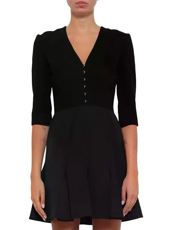 Alexander McQueen Godet Panel Flared Dress - Black