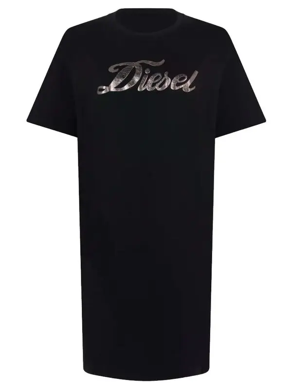 DIESEL® Logo Print T-shirt Dress - Black