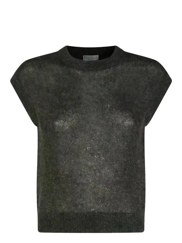 Brunello Cucinelli Mohair-blend Sequin-embellished Sweater - Grey