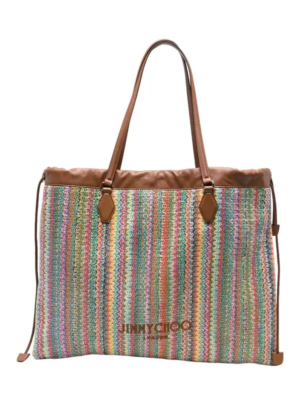 JIMMY CHOO Raffia Tote Bag - Brown
