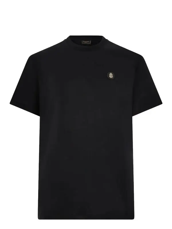 BILLIONAIRE Round-neck Logo-patch T-shirt - Black