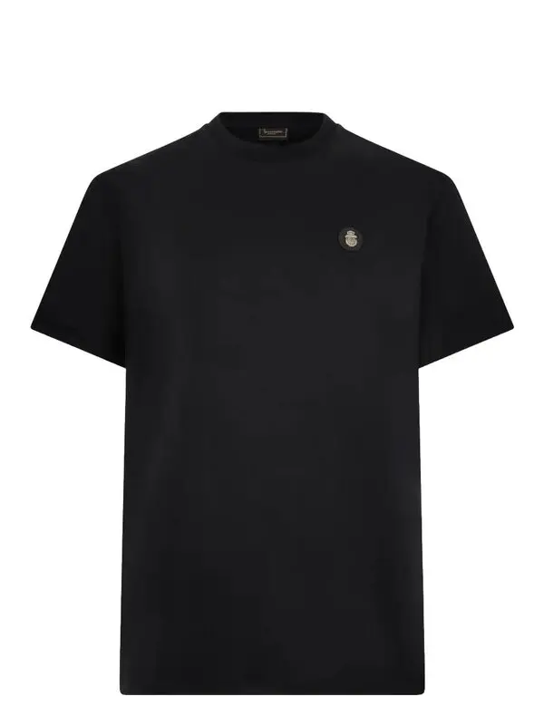 BILLIONAIRE Round-neck Logo-patch T-shirt - Black