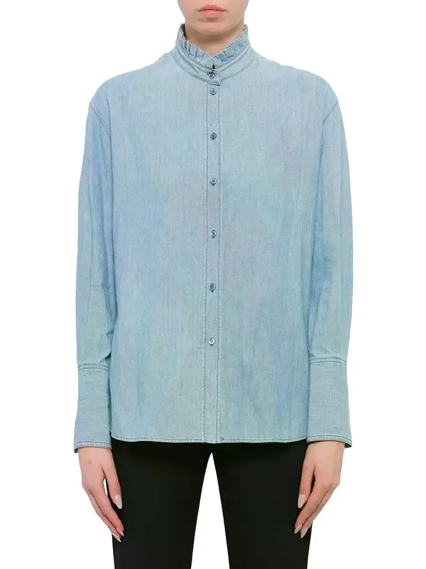 Alexander McQueen Ruffle Collar Shirt - Blue