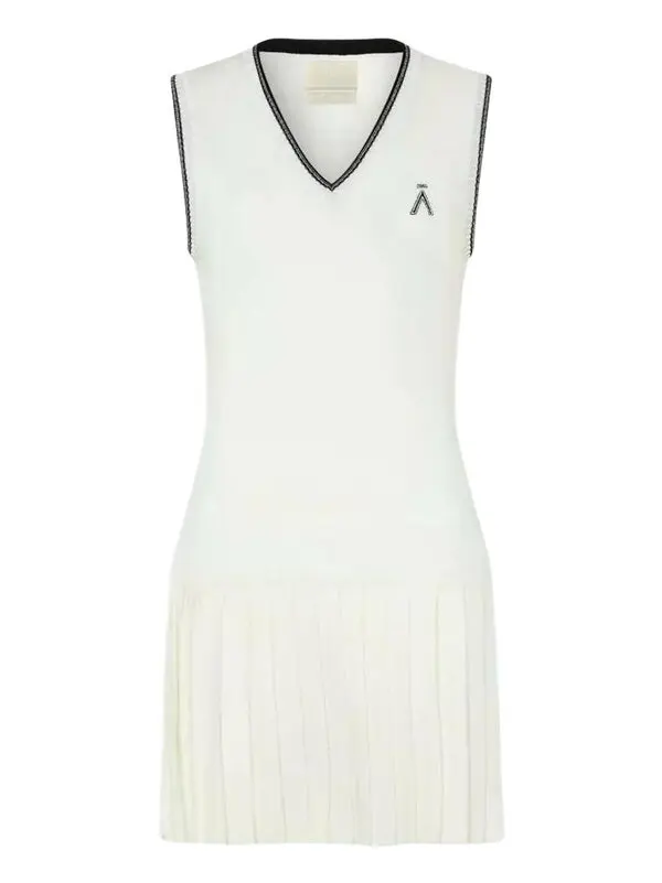 AMAN Knitted Pleated Dress - Neutrals