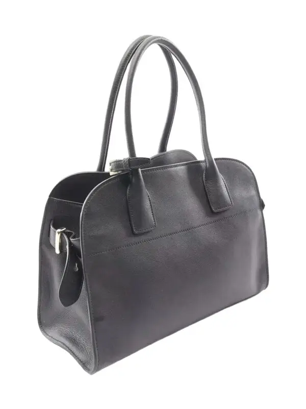 Prada Soft Grained Leather Tote Bag - Black