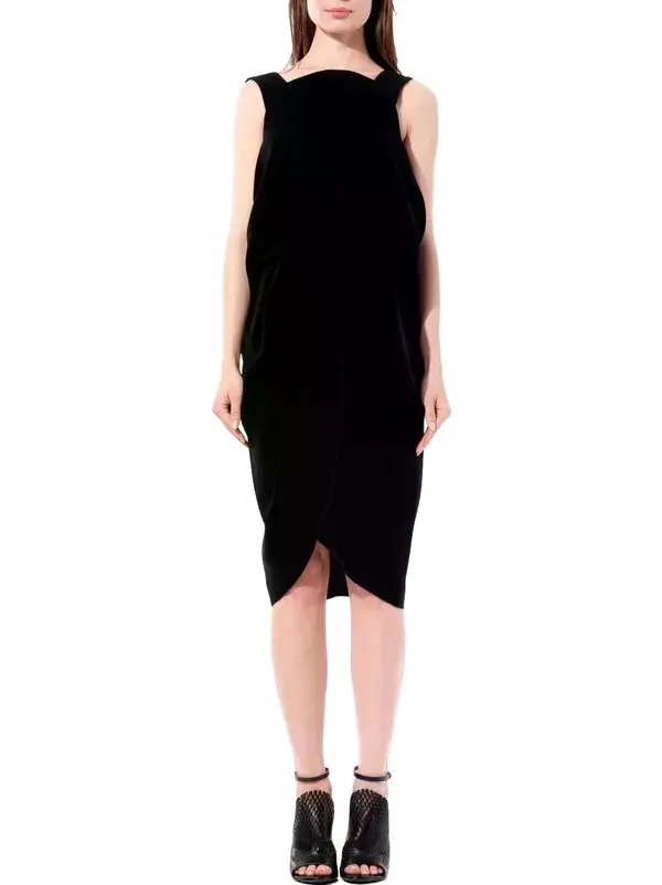 Balenciaga Draped Open-back Sleeveless Dress - Black