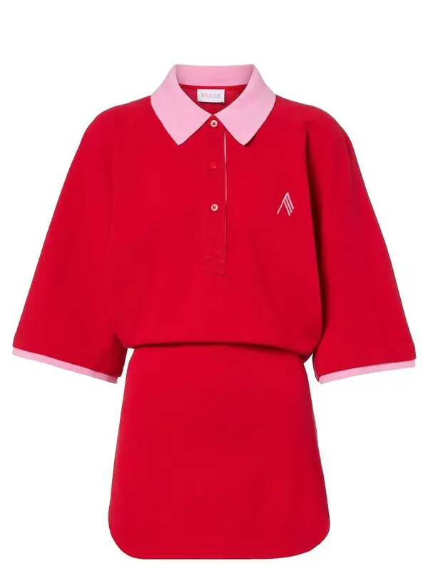 Attico Cotton Polo Dress - Red
