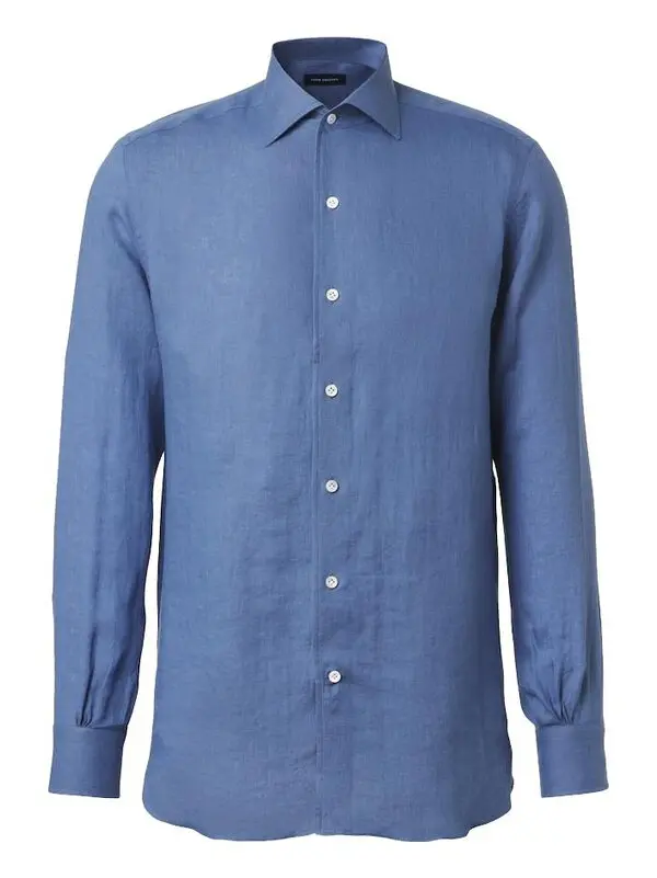 Thom Sweeney Linen Shirt - Blue