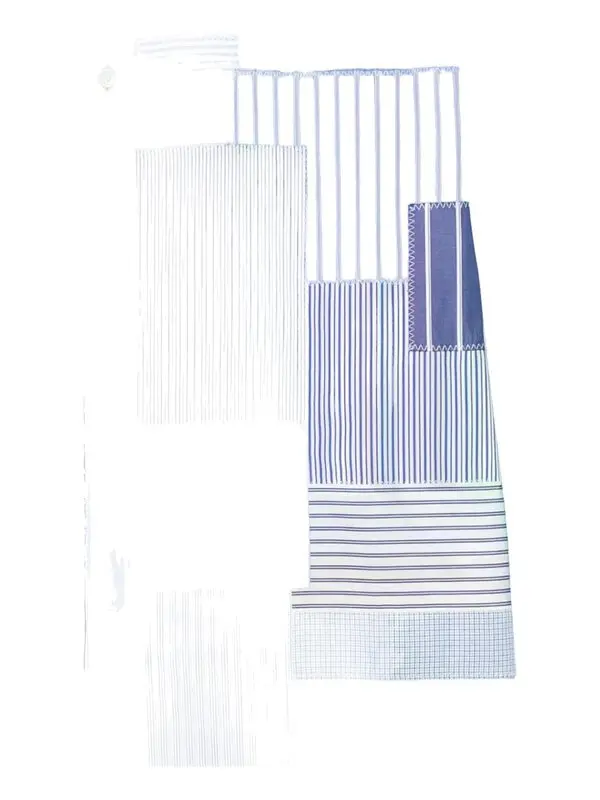 Junya Watanabe Patchwork Striped Shirt - Blue