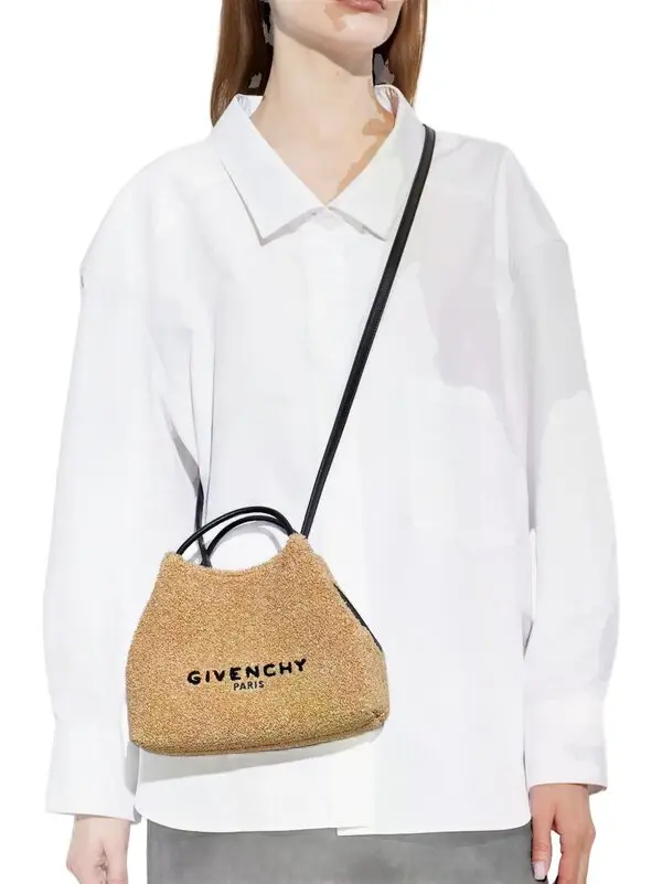 Givenchy Nano Facet Logo-embroidered Raffia-effect Tote Bag - Neutrals