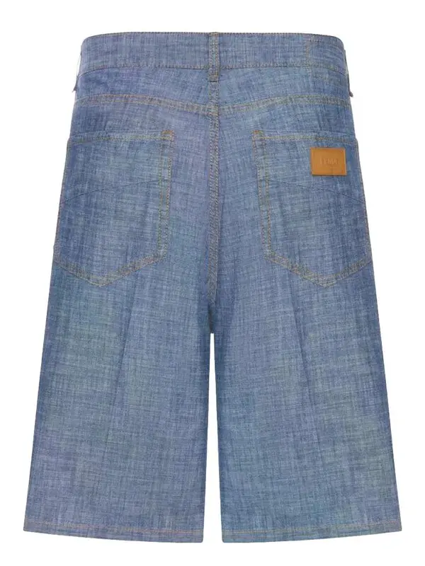 Fendi Contrast-stitch Bermuda Shorts - Blue