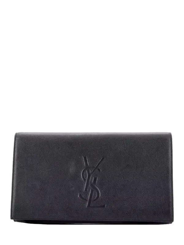 Saint Laurent Belle De Jour Leather Large Clutch Bag - Black