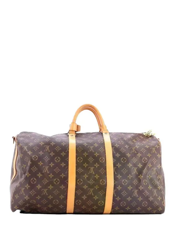 LOUIS VUITTON Keepall Bandouliere Bag Monogram Canvas 55 Travel Bag - Brown