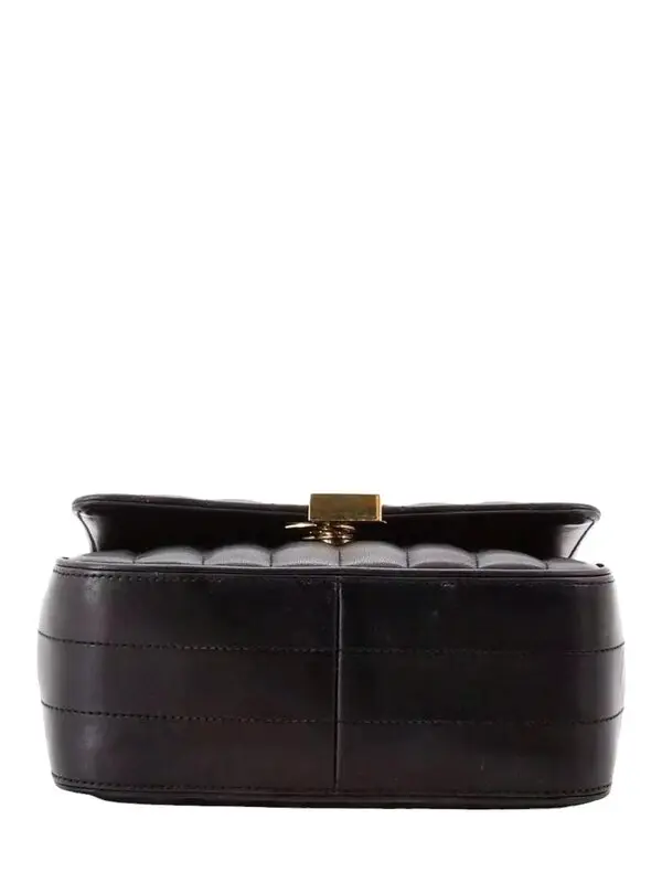 Saint Laurent Vicky Vertical Quilted Leather Medium Crossbody Bag - Black