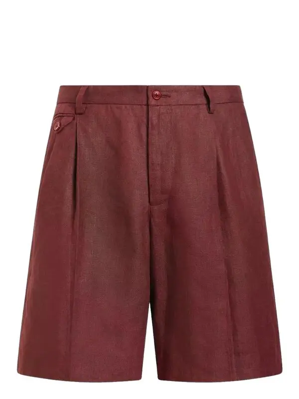 Dolce & Gabbana Linen Bermuda Shorts - Red