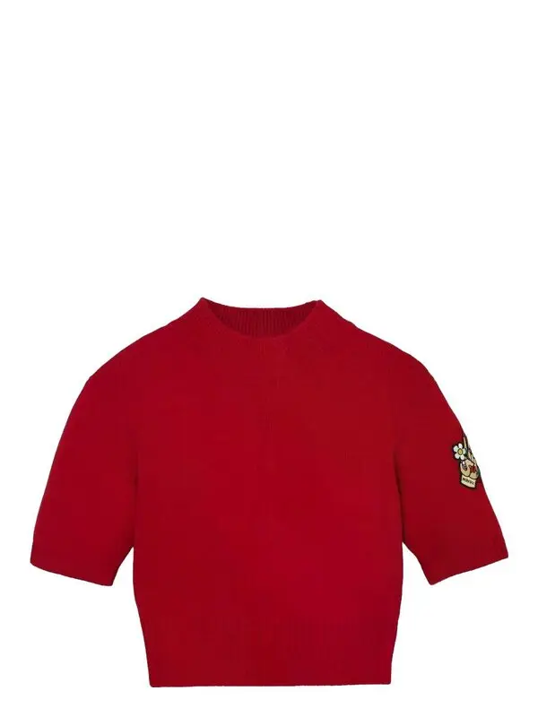 Marc Jacobs Patch-detail Mock-neck Cropped Sweater - Red