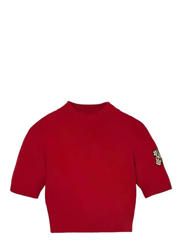 Marc Jacobs Wool Mock Neck Cropped Sweater - Red