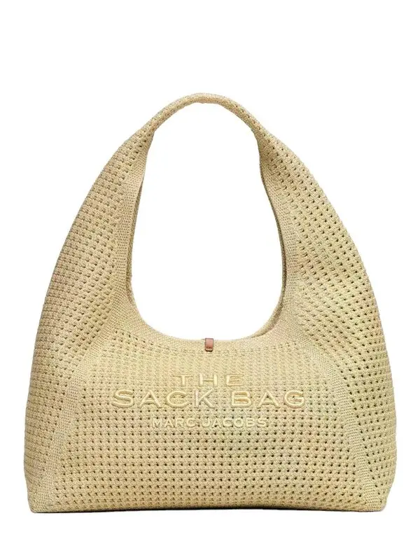 Marc Jacobs Crochet-knit Shoulder Bag With Lurex - Neutrals