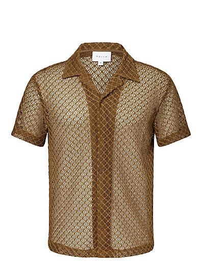 RAITH Marcos Open-knit Cotton Shirt - Brown