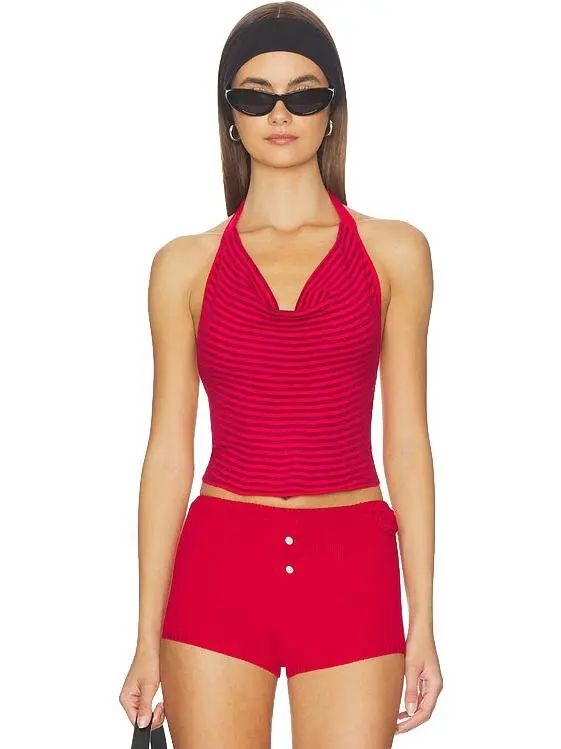 Frankies Bikinis X Jennie Briar Cloud Knit Halter Top In . Also - Red