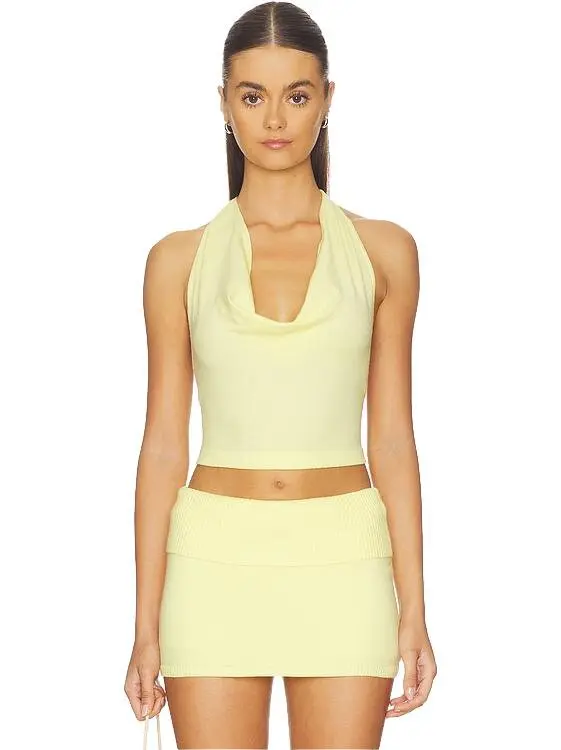 Frankies Bikinis X Jennie Briar Cloud Knit Halter Top In . Also - Yellow