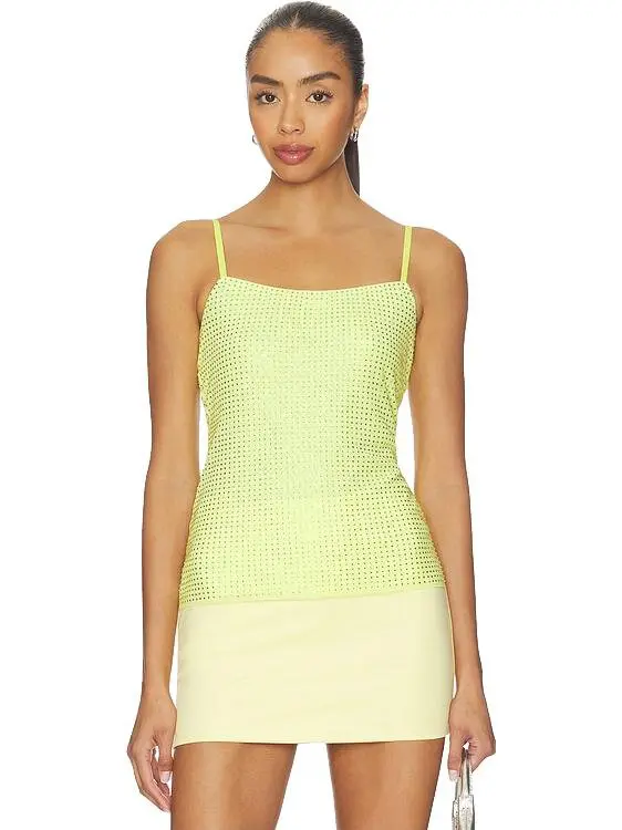 AREA Crystal Hotfix Cami Top In . Also - Yellow