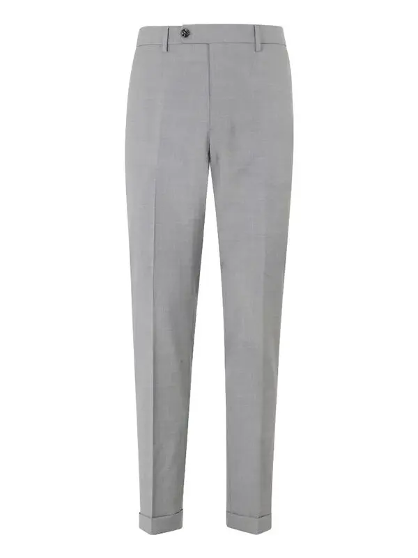 BERWICH Pressed Crease Turned-up Trousers - Grey