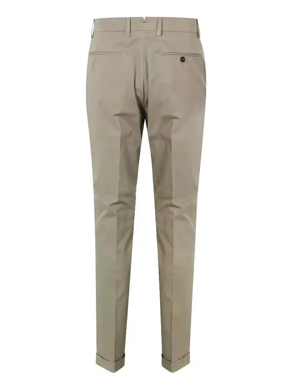 BERWICH Tailored Pressed Crease Turn-up Trousers - Neutrals