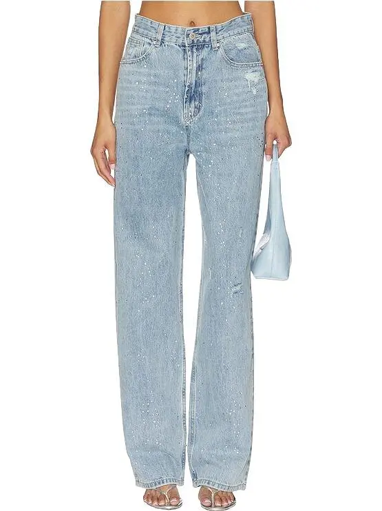 Lioness Diamante Jeans In . Also - Blue