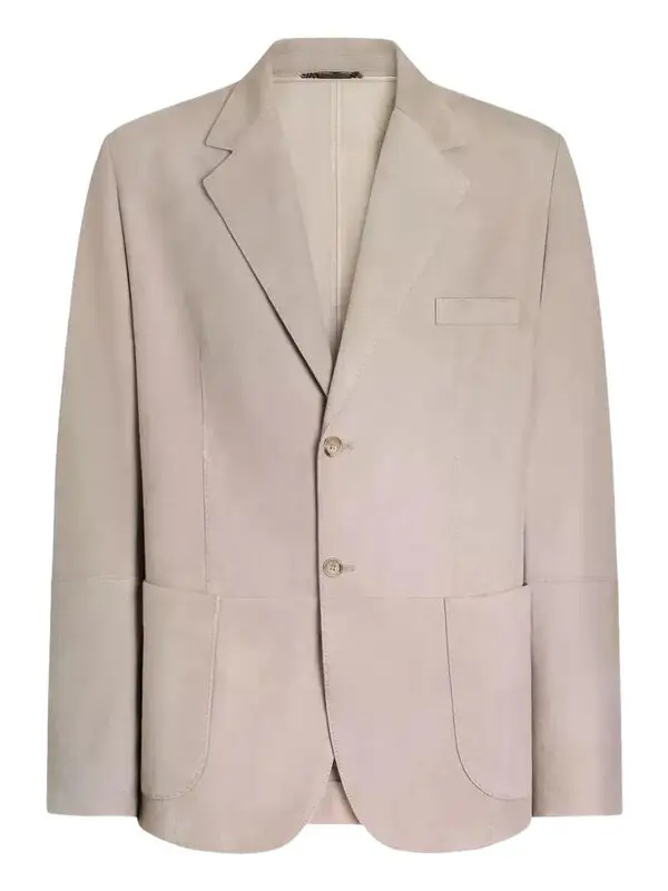 Dolce & Gabbana Single-breasted Jacket In Suede - Neutrals