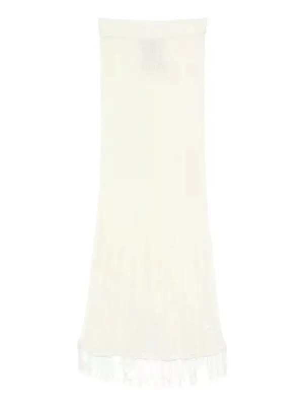 UMA WANG Frayed Midi Skirt - Neutrals