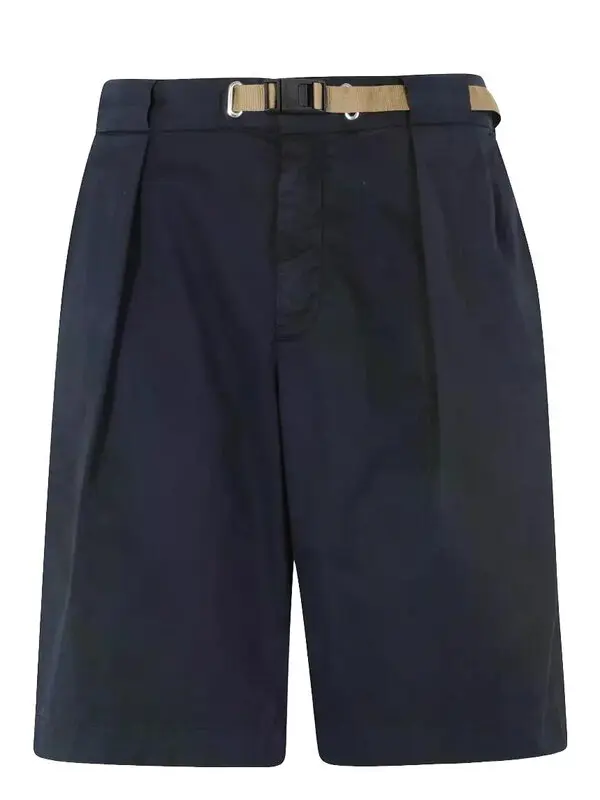 WHITE SAND Belted Pleated Shorts - Blue