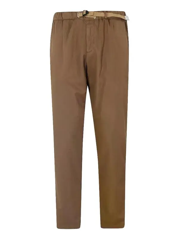 WHITE SAND Belted Elasticated-waist Trousers - Brown