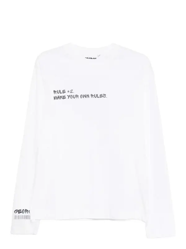 GEORGE. Slogan-print Long-sleeve T-shirt - White