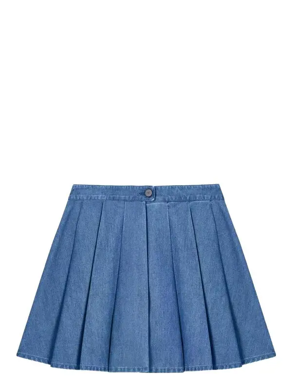 Emporio Armani Pleated Denim Shorts - Blue