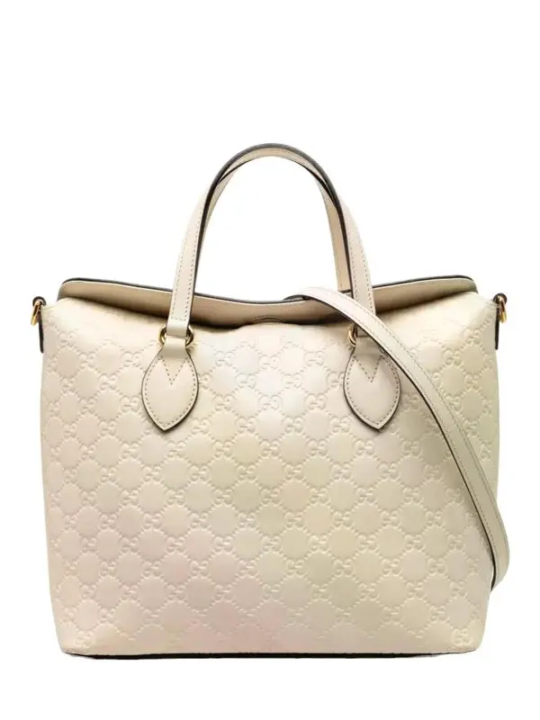 Gucci Leather Fold Over Satchel - Brown
