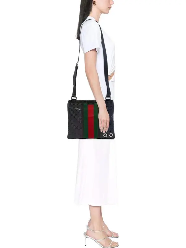 Gucci Gg Imprimé Web Messenger Bag - Black