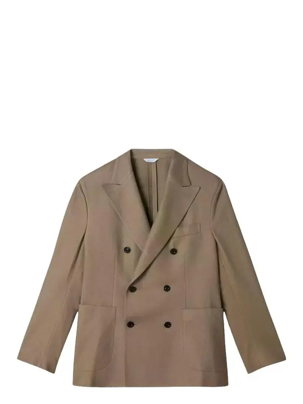 Boglioli Double-breasted Wool Blazer - Neutrals