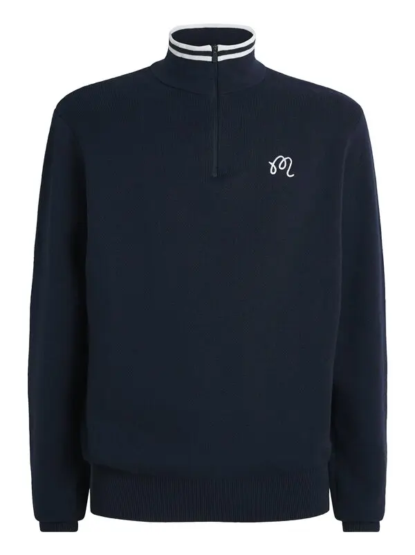 MALBON Sorrel Quarter-zip Sweater - Navy
